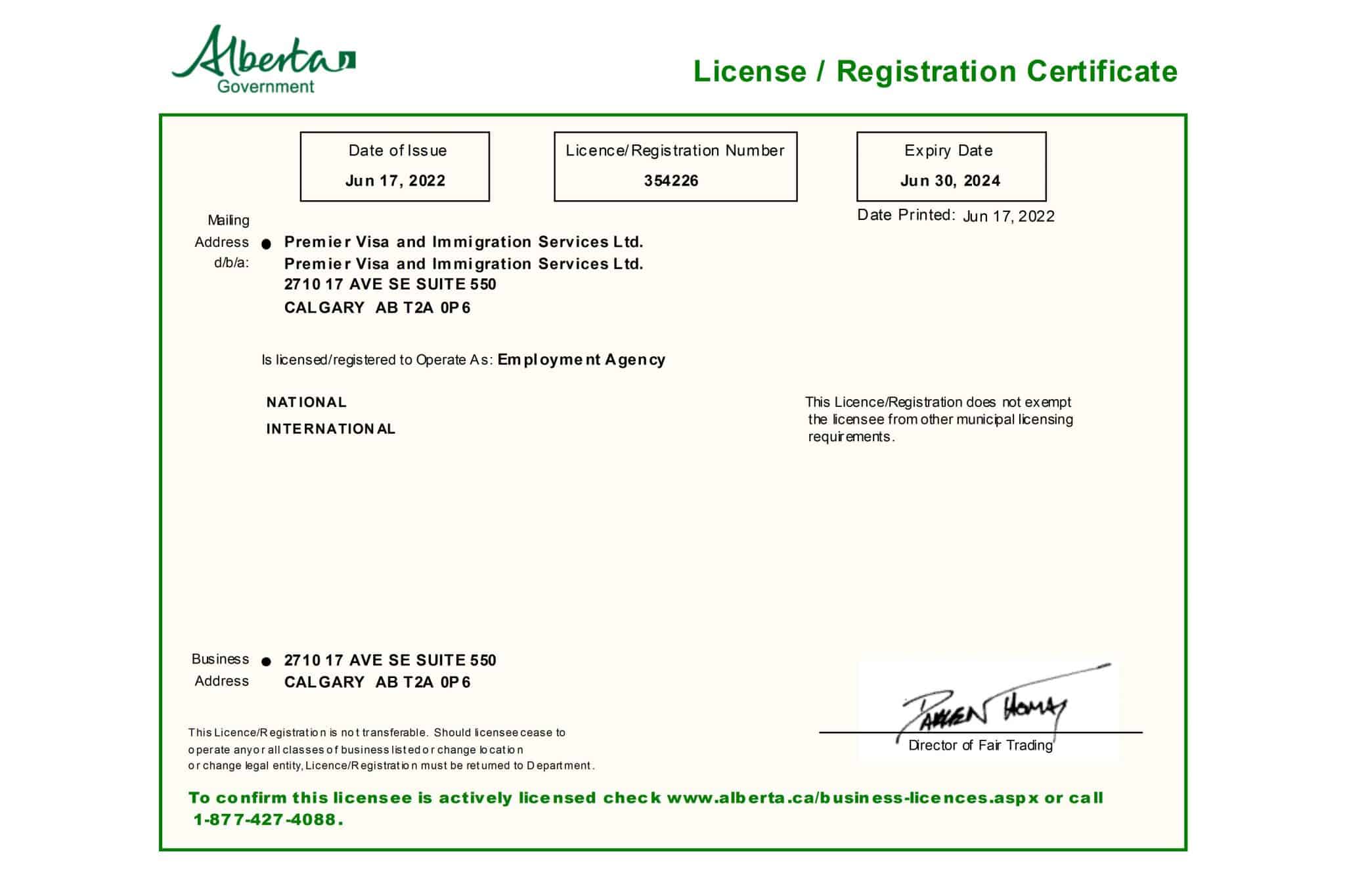 Employment License in Alberta - Premier Immigration Services